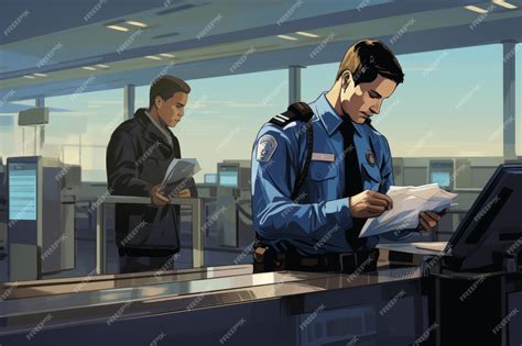 Premium Photo The Meticulous Scrutiny Airport Security Staff Ensuring Passenger Safety With