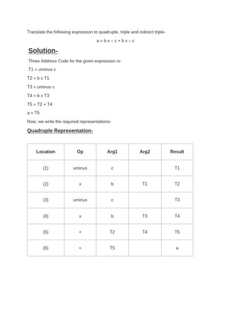 Three Address Code Pdf