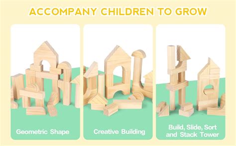 Large Wooden Building Blocks Set Wooden Storage Box With