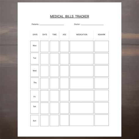 1 Medical Bill Tracker Digital Downloadmedical Bill Plannermedical