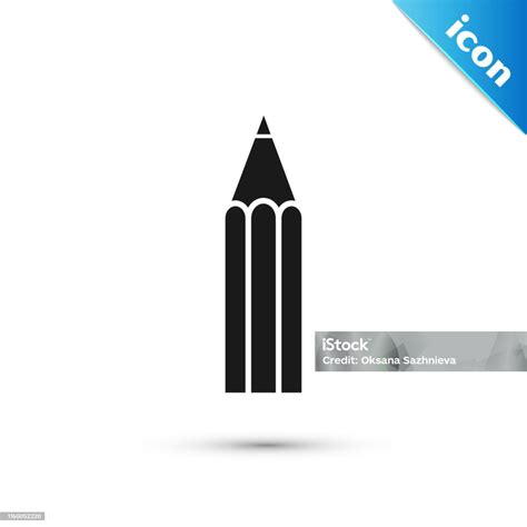 흰색 배경에 격리 된 검은 색 연필 아이콘입니다 교육 표지판 그리기 및 교육 도구 학교 사무실 기호입니다 벡터 일러스트레이션