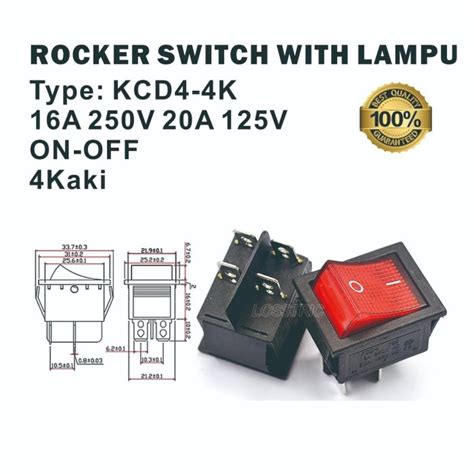 Jual Rocker Switch Saklar Switch Kotak Besar With Lampu On Off Pin Shopee Indonesia