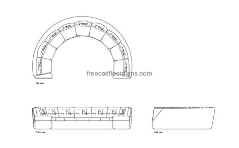 Oversized Semi Circular Sofa Free Cad Drawings