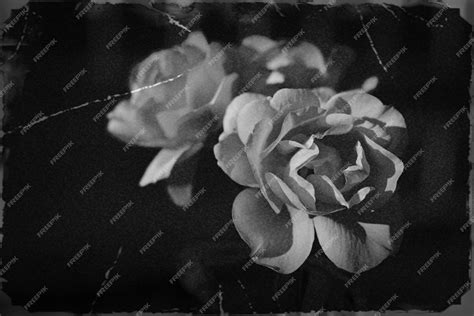 Premium Photo Abstraction Delicate White Rose Bush On Dark
