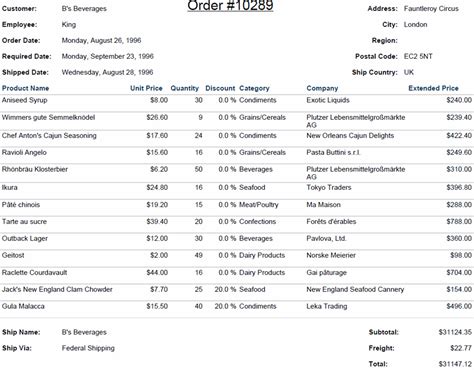 Code On Time Sample Applications Order Form Report Multi Level Grouping