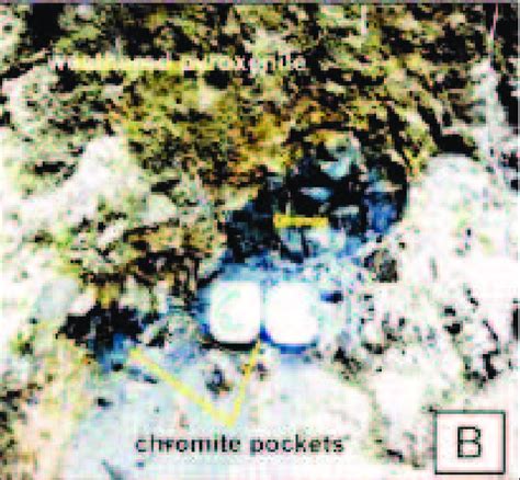 B Pockets Of Chromite Mineralization Within Weathered Pyroxenite At