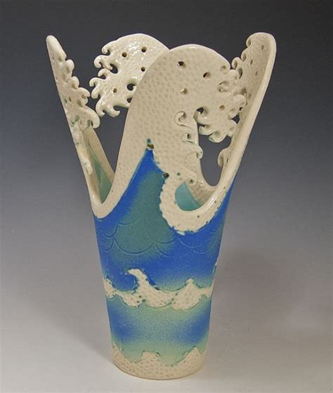 Buy Ceramic Wave Ikebana Vase For Your Coastal Home Nautical