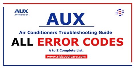 Aux Ac All Error Codes Complete List And Troubleshooting Guide Sidz Cool Care