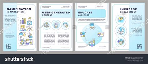 Gamification Marketing Blue Gradient Brochure Template Stock Vector
