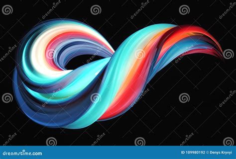 3d Rendering Of Colorful Abstract Twisted Shape In Motion Computer Generated Geometric Digital
