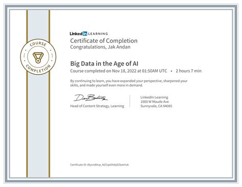 Jak Andan Sur Linkedin Certificate Of Completion