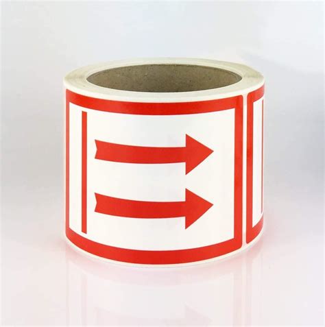 This Way Up Orientation Labels Red 75x100mm Roll Of 250 Adr Imdg