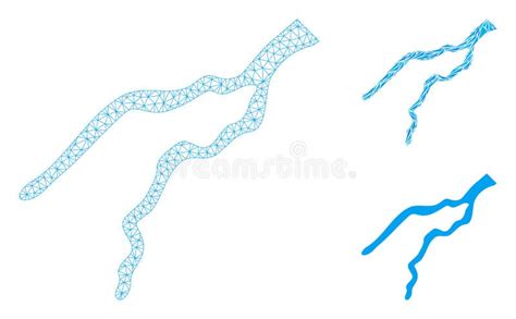 River Vector Mesh Wire Frame Model And Triangle Mosaic Icon Stock Vector Illustration Of