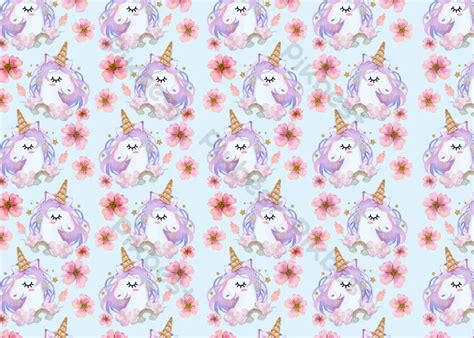 Rainbow Unicorn Cute Flower Background Psd Free Download Pikbest