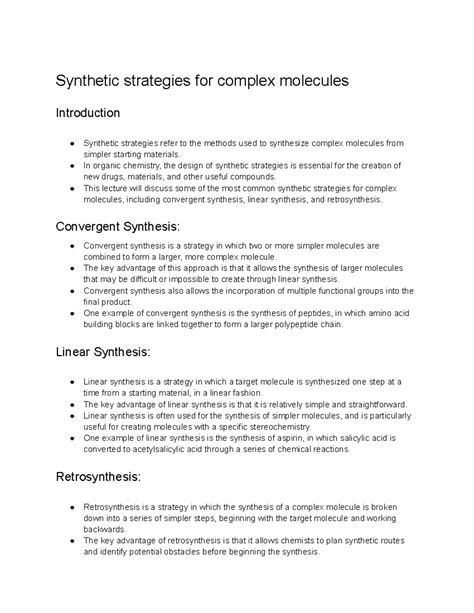 Organic Chemistry Ii Chm 2020 Lecture 26 Synthetic Strategies For