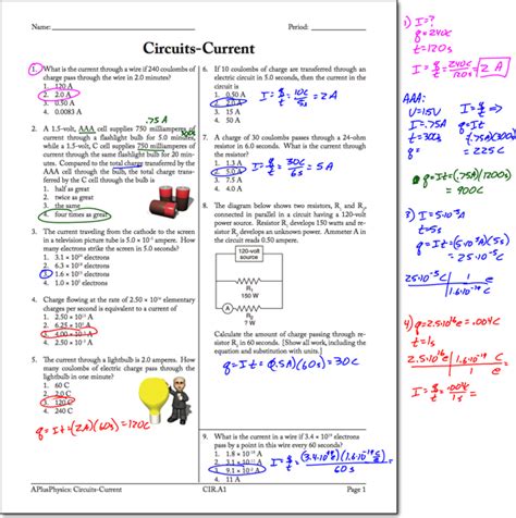 Circuits Current Practice Regents Physics
