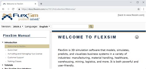 flexsim user manual locations and versions flexsim community