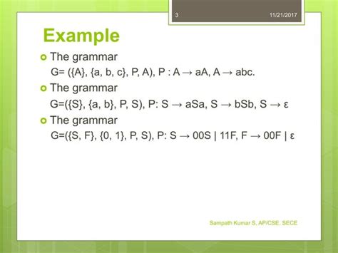 2 3 Context Free Grammars And Languages PPT
