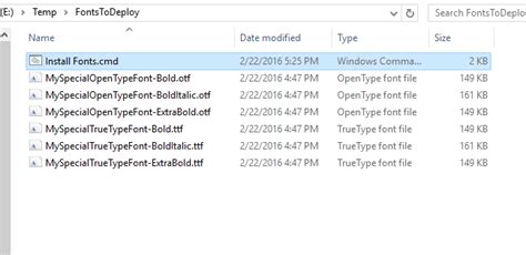 Remotely Install Opentype Otf Or Truetype Ttf Fonts Batchpatch