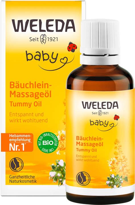 Weleda Baby Abdominal Oil, Natural Cosmetics, Massage Oil for Abdominal ...