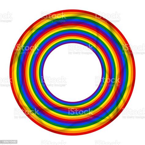 플래그 Lgbt 아이콘 둥근 프레임 템플릿 디자인 벡터 일러스트레이션 사랑이 승리합니다 무지개 색상의 Lgbt 기호 게이 프라이드 컬렉션 Lgbtqia 문화에 대한 스톡