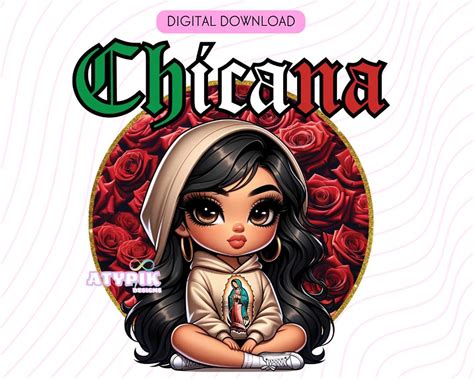 Chicana Latina Png Chicana Png Chibi Style Digital Files Dtf Uvdtf