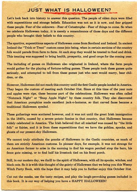 Vintage Halloween Collector Weeny Witch Party Book Vintage Halloween