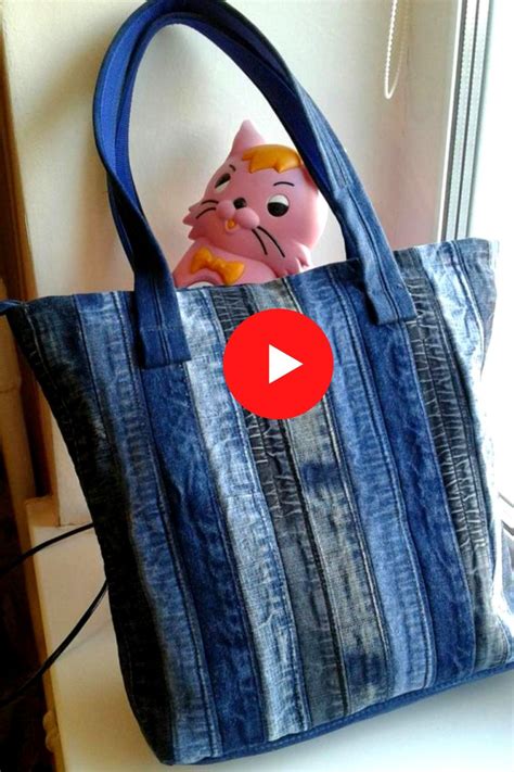 Diy Denim Tote Bag Old Jeans Into Bag Bag Sewing Tutorial Artofit