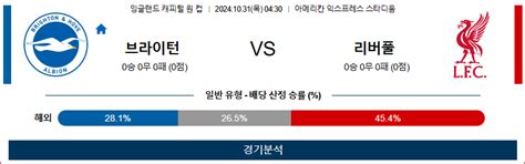 10월31일 캐피털원컵 브라이튼 리버풀 해외축구분석 스포츠분석 축구자료 라이브스코어 라이브맨 실시간 라이브스코어 토토사이트 추천 꽁머니 먹튀검증 커뮤니티 안전