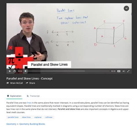 Parallel And Skew Lines Instructional Video For 9th 12th Grade
