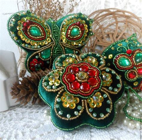 ЛЕТНИЙ ПРИВЕТ елочные украшения с вышивкой в интернет магазине на Ярмарке Мастеров Елочные