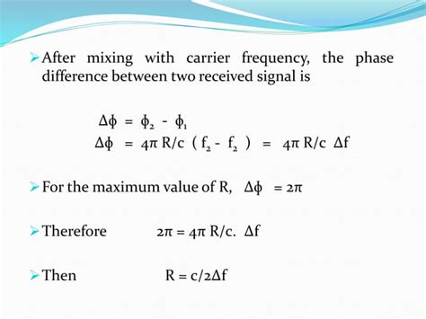 radar systems unit ii cw and frequency modulated radar pptx