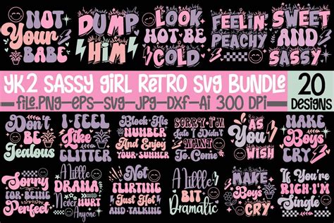 Yk2 Sassy Girl Retro Svg Bundle Graphic By Simacrafts · Creative Fabrica