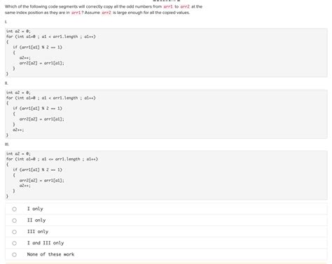 Solved Question 1 Consider The Following Code Segment Chegg