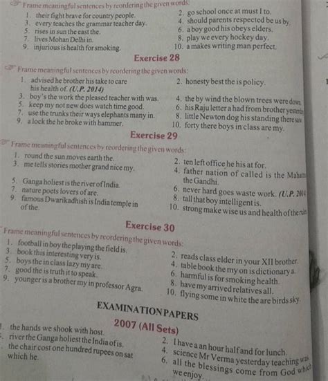 Frame Meaningful Sentences By Reordering The Given Words 1 Their Fight