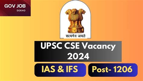 UPSC CSE Vacancy Out Apply Online Upsc Gov In Gov Job Dekho