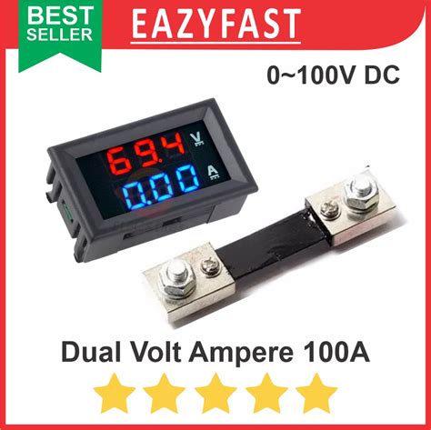 Dual Volt Amp Meter Digital Voltmeter Ampere Meter 100a 0 100v 1000a Lazada Indonesia