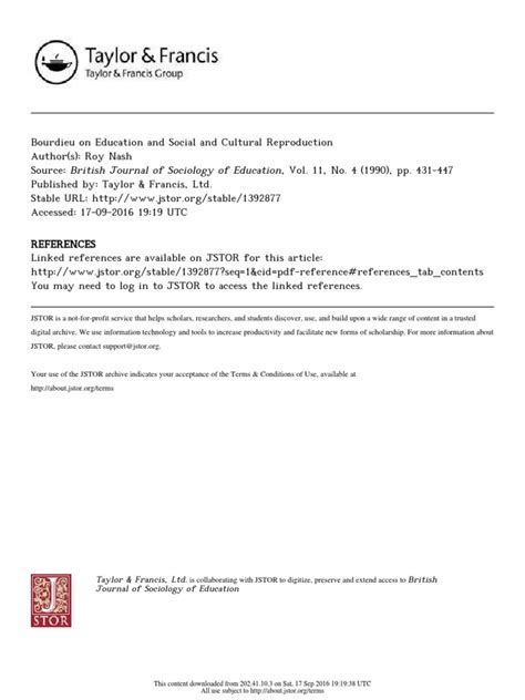 Cultural Reproduction Pdf Pdf Sociology Theory