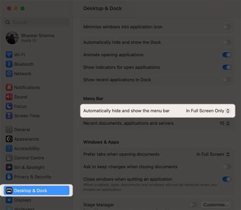 Cómo Mostrar Siempre La Barra De Menú En Modo De Pantalla Completa En