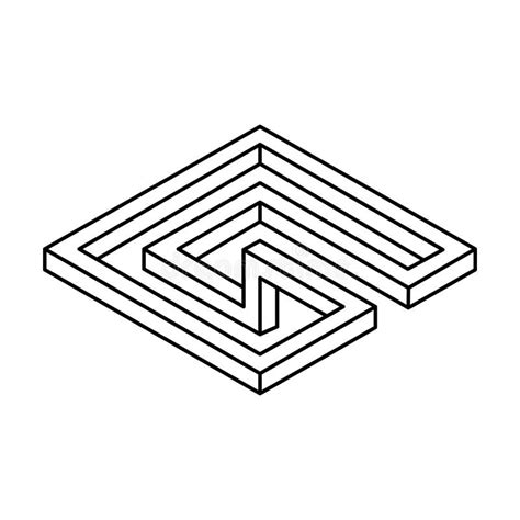 Optical Illusion Unreal Geometric Object Vector Impossible Figure