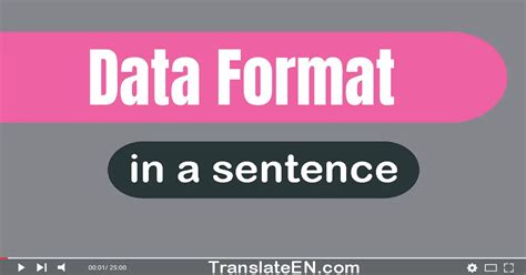 Data Format In A Sentence