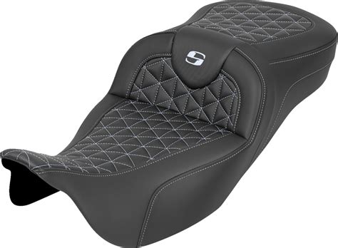 Saddlemen Roadsofa™ Tri Gripper Seat Extended Reach Silver Stitch