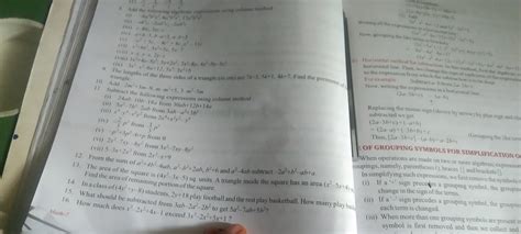 Add The Following Algebraic Expressions Using Column Method I 6a²b²