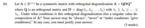 solved b let a € rnxn be a symmetric matrix with