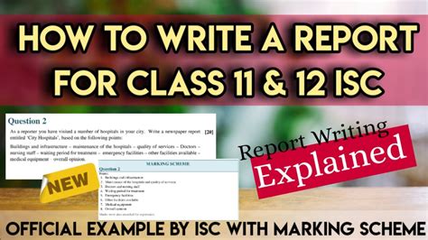 Report Writing For Class And ISC Example By ISC Latest Format YouTube