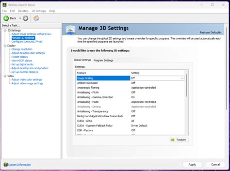 Custom Nvidia Graphics Settings General Q A ChiefTalk Forum