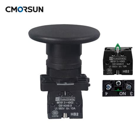 China Cmorsun 22mm Xb2 Mushroom Plastic Push Button Switch China Normally Closed Push Button