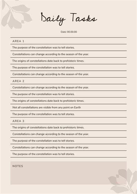 Design For Free This Elegant Daily Work Tasks Checklist Template