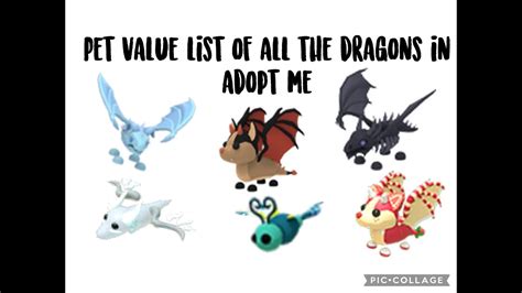 Value List Of ALL The Dragons In Adopt Me YouTube