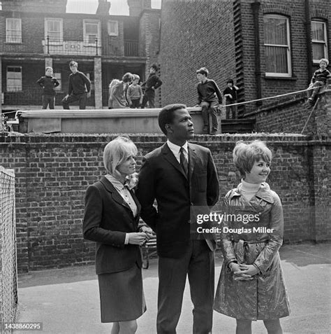 British Actress Suzy Kendall American Actor Sidney Poitier And